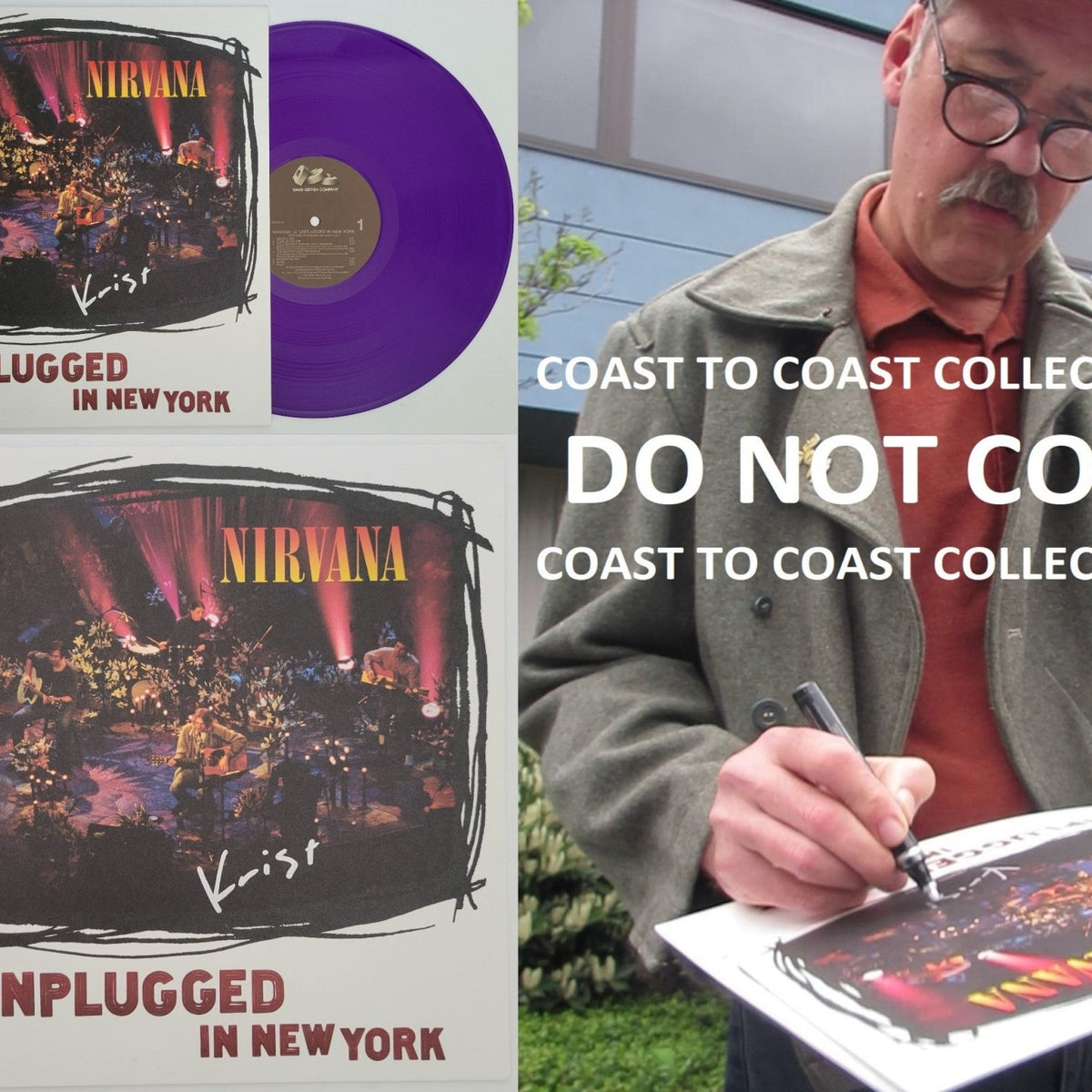 Krist Novoselic signed Nirvana Unplugged album, vinyl COA proof – Coast ...